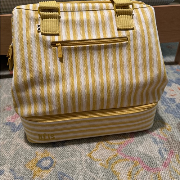 BEIS | Bags | Beis Mini Weekender In Honey Stripe | Poshmark